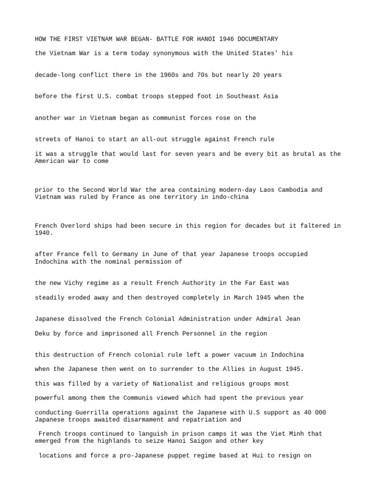 Vietnam War Origins: Hanoi 1946 Conflict | PDF | French Indochina | Vietnam