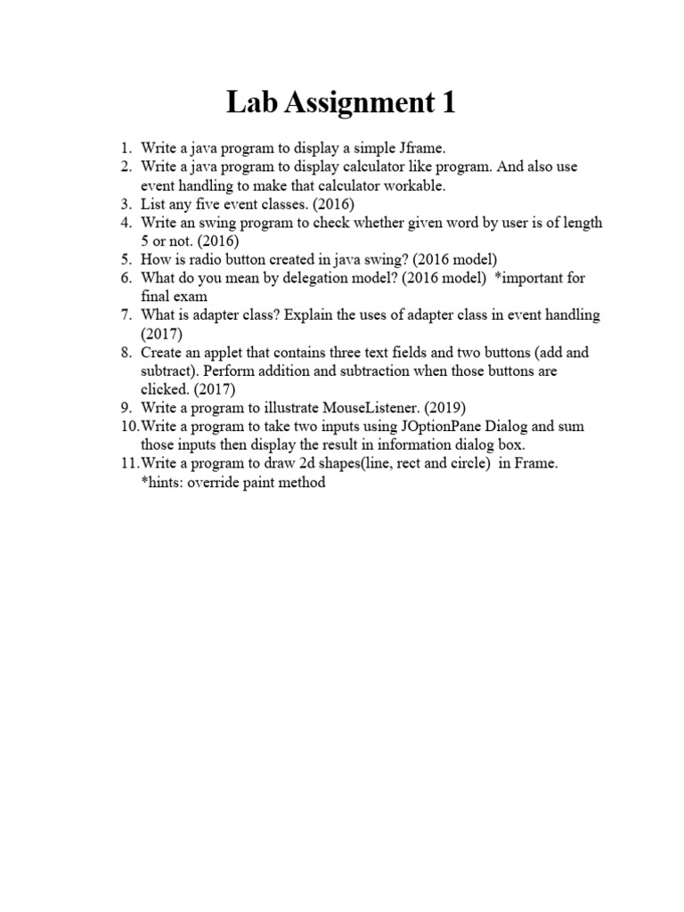 Java Swing & Event Handling Guide | PDF