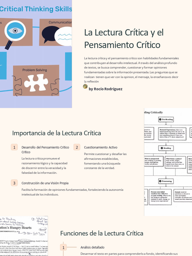 Importancia de la Lectura Crítica | PDF | Pensamiento crítico | Pensamiento