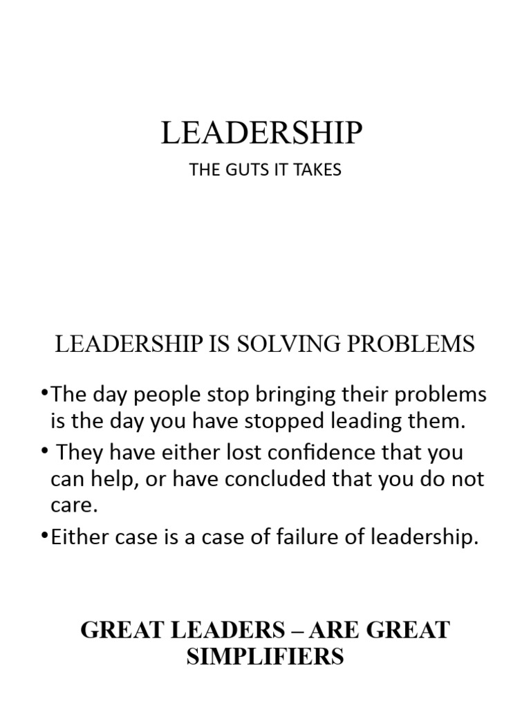 Leadership - Guts It Takes | PDF | Leadership