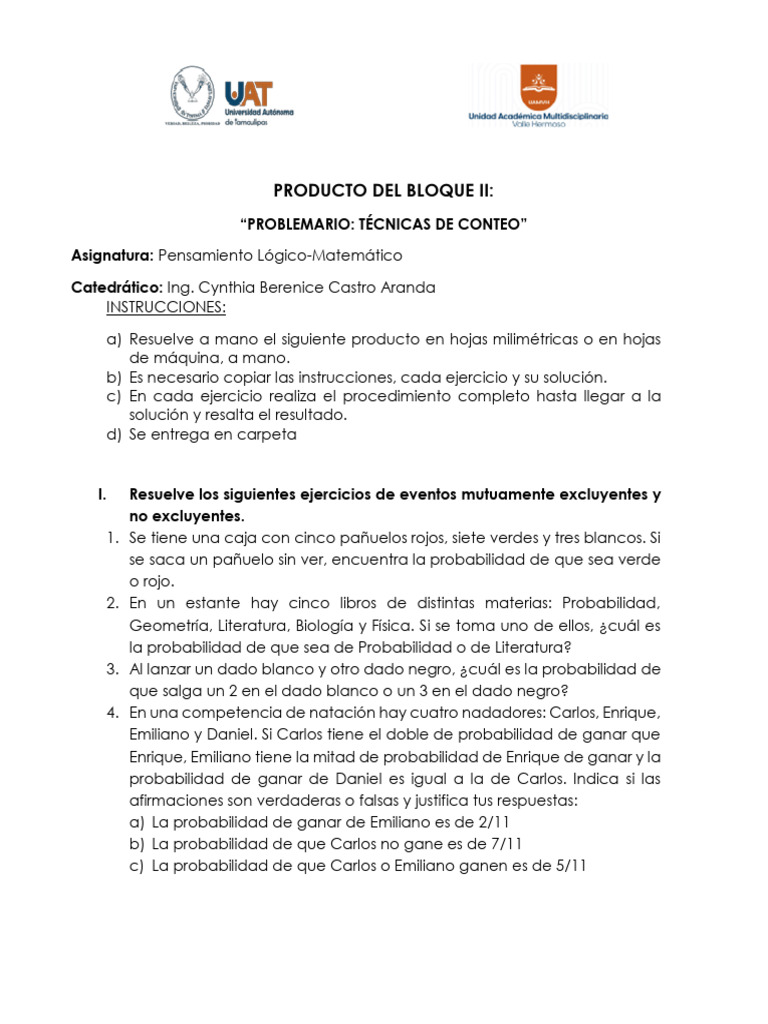 Producto Integrador Del Bloque II | PDF | Probabilidad