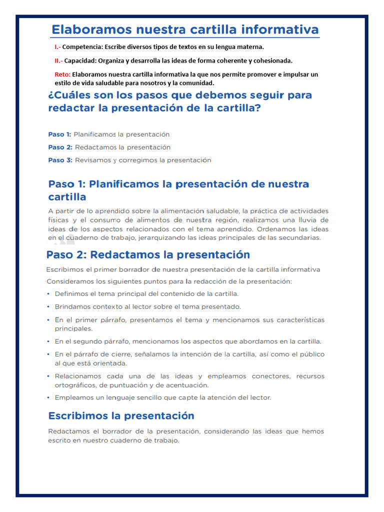 Elaboramos_nuestra_cartilla_informativa_De_Israel_Chavez | PDF | Dieta ...