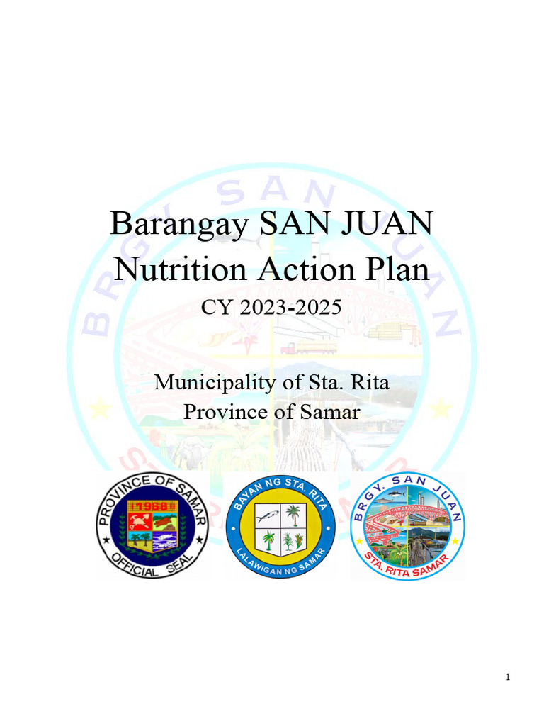 Brgy Name Sta. Rita Bnap 2023 2025 | PDF | Human Nutrition | Malnutrition