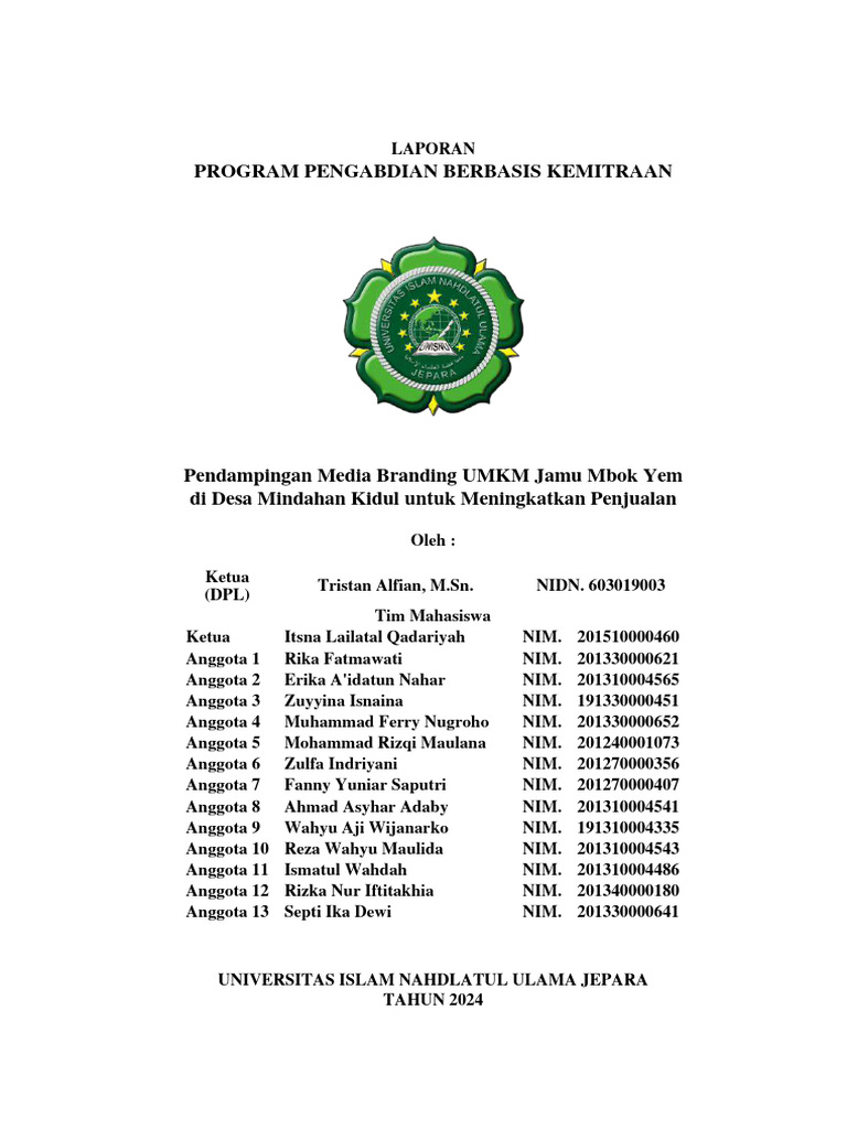 Laporan Mitra UMKM Jamu - Compressed | PDF | Karier & Perkembangan