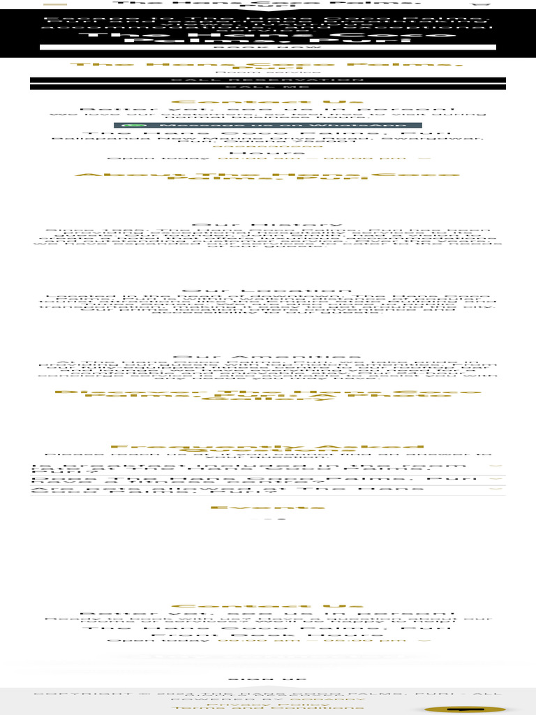 The Hans Coco Palms, Puri | PDF