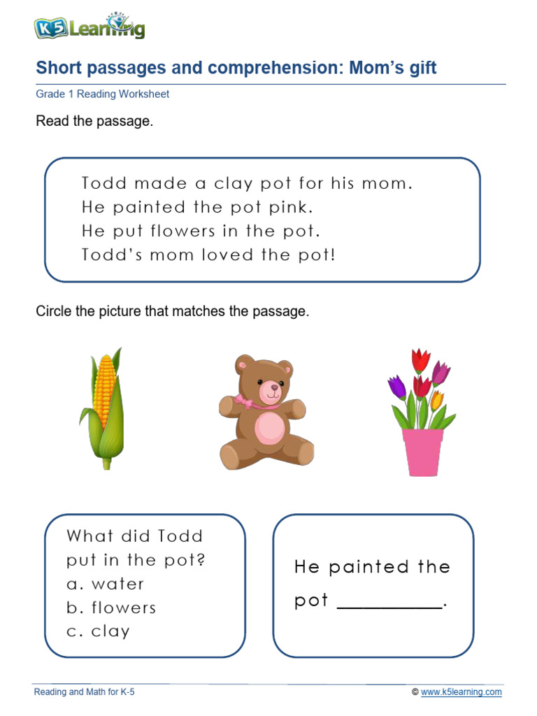 Grade 1 Short Passages C | PDF