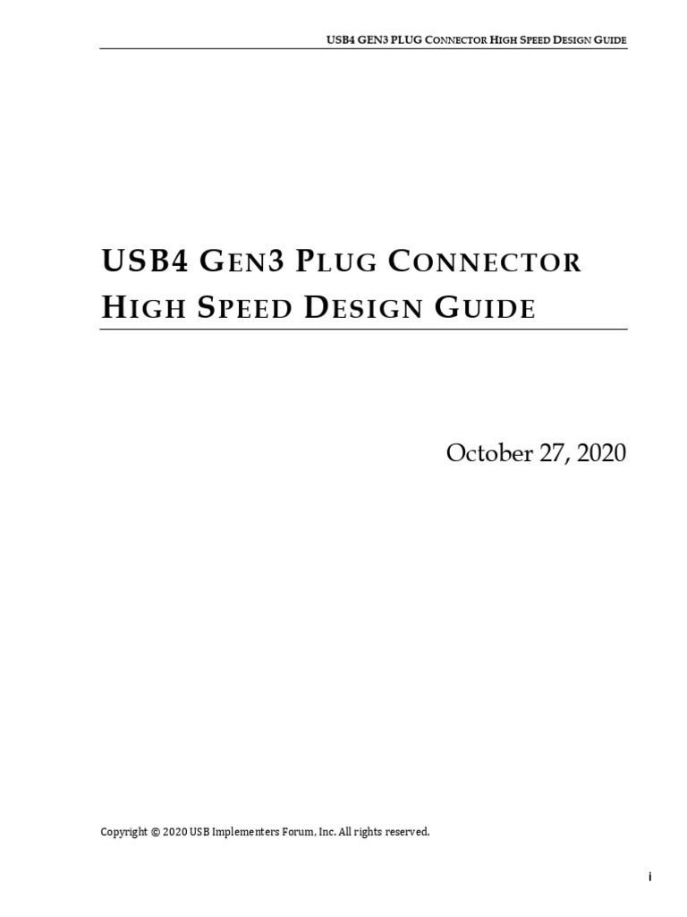 USB4 Gen3 Plug HS Design Guide White Paper 2020 10 27 | PDF ...