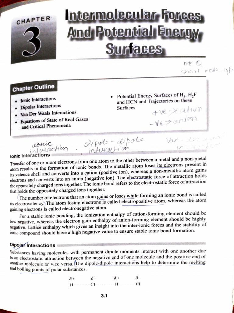 Intermolecular Forces B.tech | PDF | Gases | Intermolecular Force