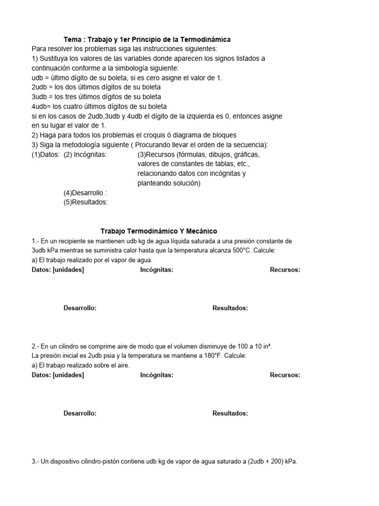 2do Cuestionario y Problemario 2do Parcial CursoTermodinámica I Ciclo 2024-2 Grupo 4MM8 | PDF ...