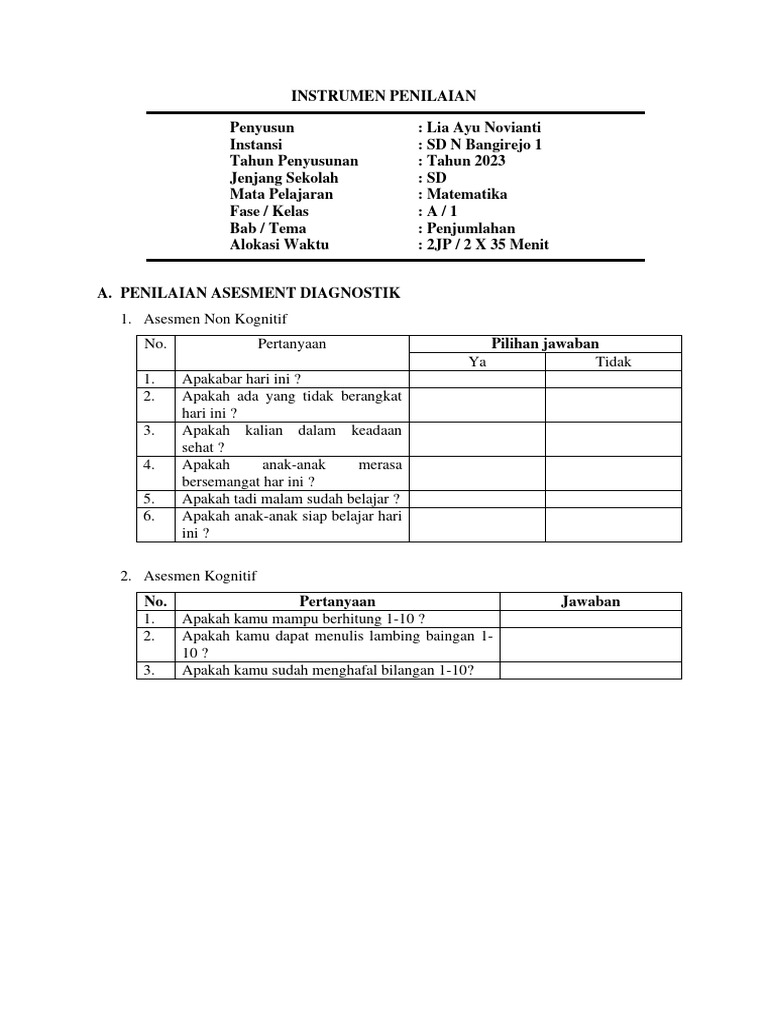 Uts Instrumen Pembelajaran | PDF