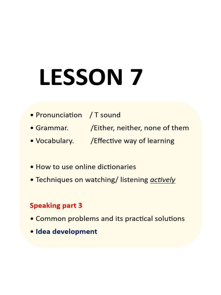 LESSON 7 | PDF | Reason | English Language