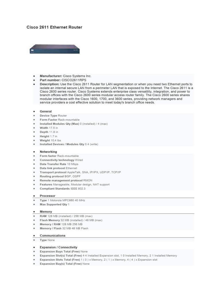 Brosur Router Cisco 2611 Ethernet | PDF | Router (Computing) | Local Area Network