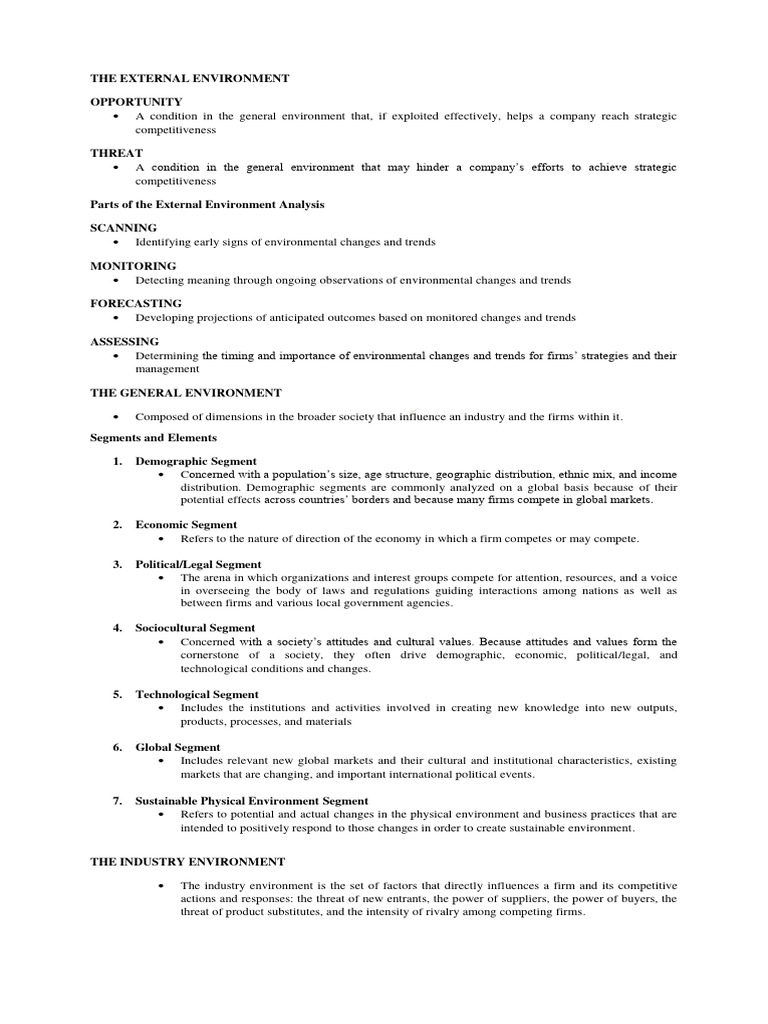External Environment Analysis for Strategy | PDF | Economies | Market ...