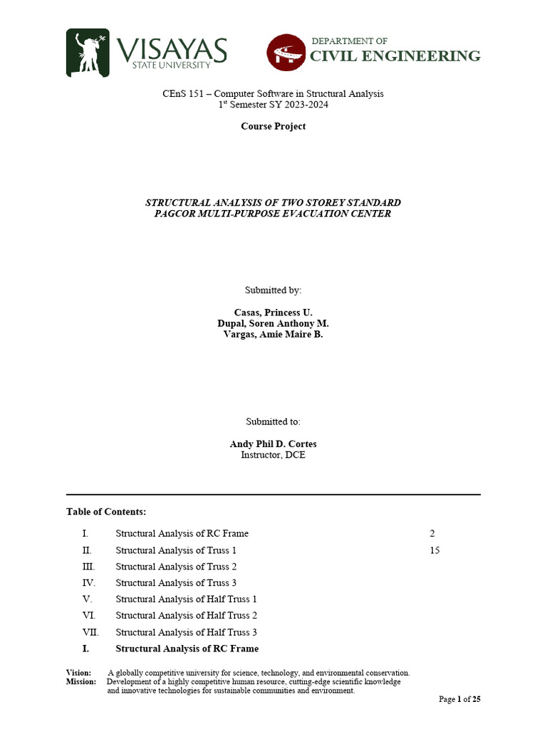 Cens 151 Project Output | PDF | Sustainability | Structural Analysis