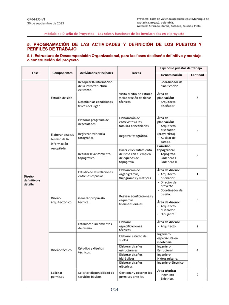 GR04-EJ5-V1 | Descargar gratis PDF | Arquitecto | Diseño