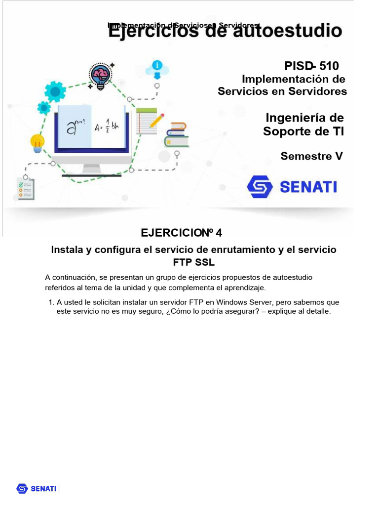 Pisd-510 Ejercicio T004 | PDF | Protocolo de transferencia de archivos | Transport Layer Security