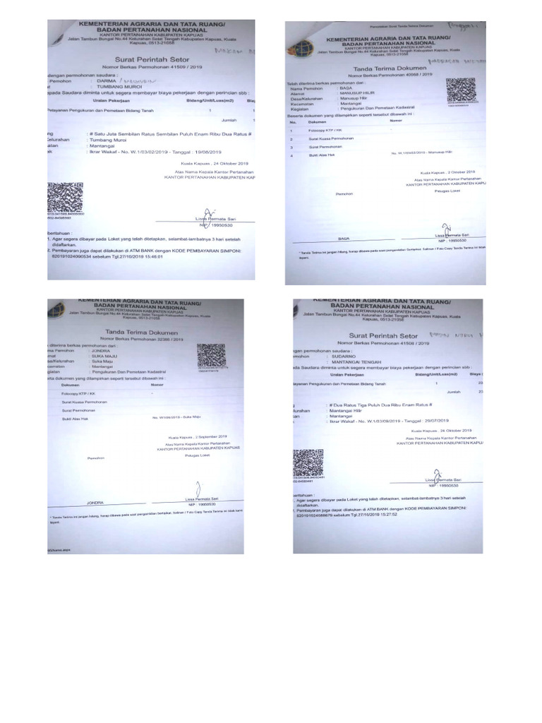 tanda terima dokumen PNBP BPN | PDF