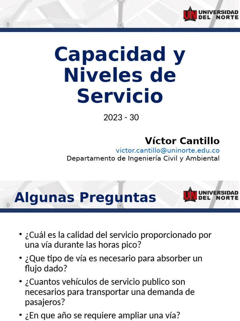 Capacidad y Niveles de Servicio | PDF | Intersección (carretera) | Tráfico