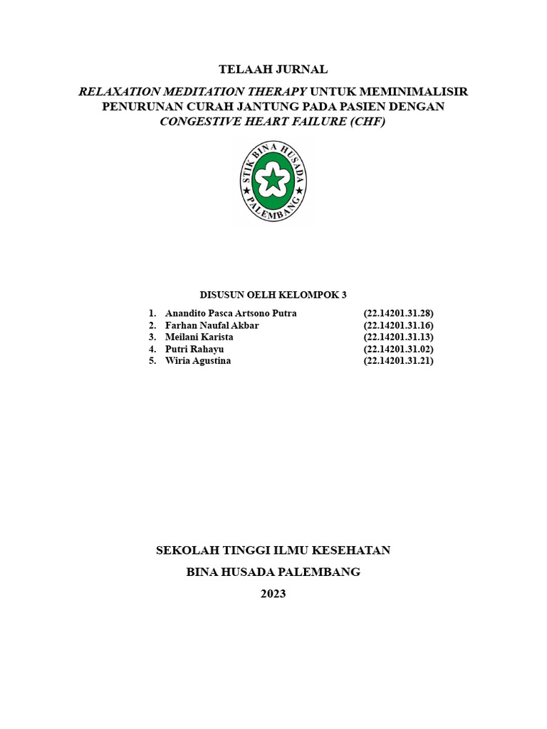 Jurnal 5 TUGAS KEL.3 (Kep. Dewasa Kardiovaskuler, Respiratori, Hematologi) SM3 | PDF