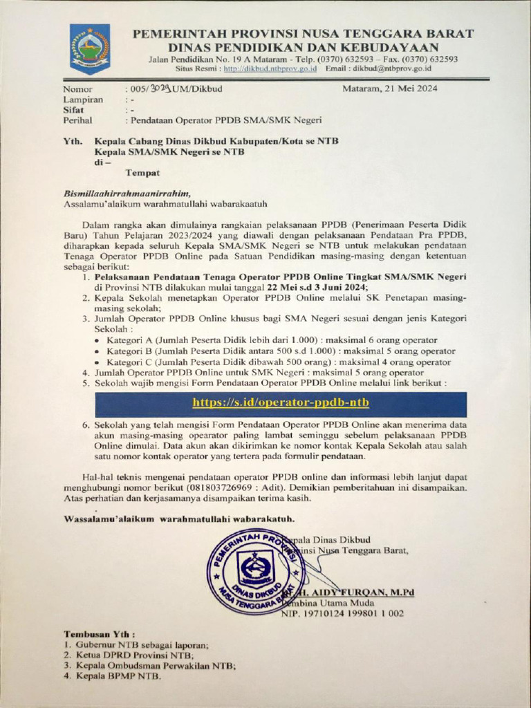 Pendataan Operator PPDB | PDF