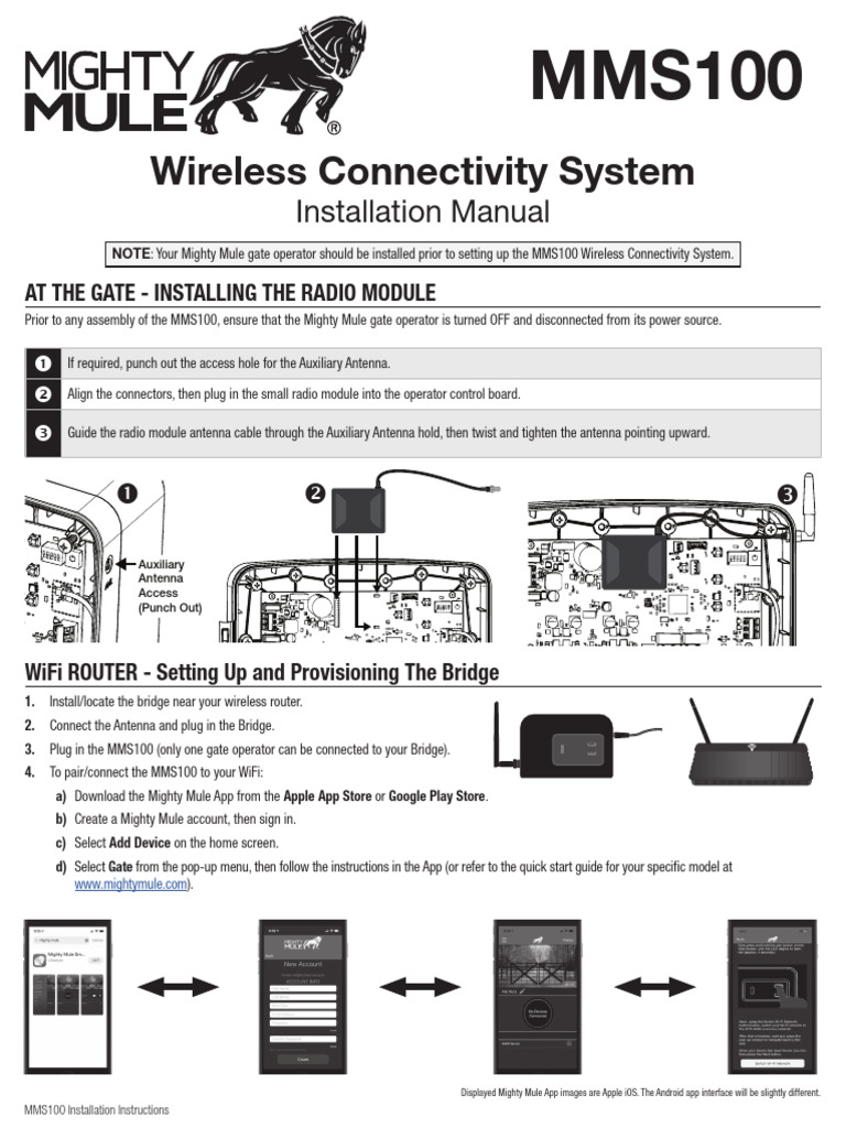 MMS100 Installation Manual | PDF | Mobile App | Radio