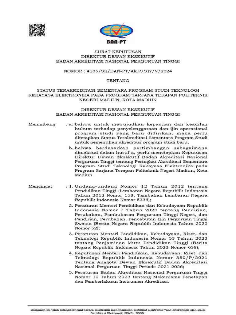 SSK-Akreditasi Baik TRE | PDF | Komputer