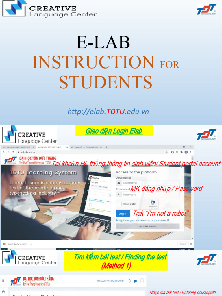 Huong Dan SV Truy Cap Elab 2022 2023 | PDF