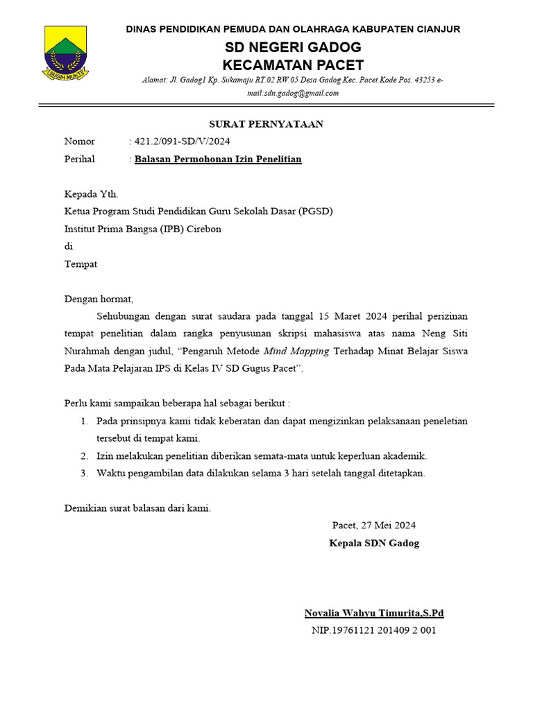 Surat Balasan[1] | PDF