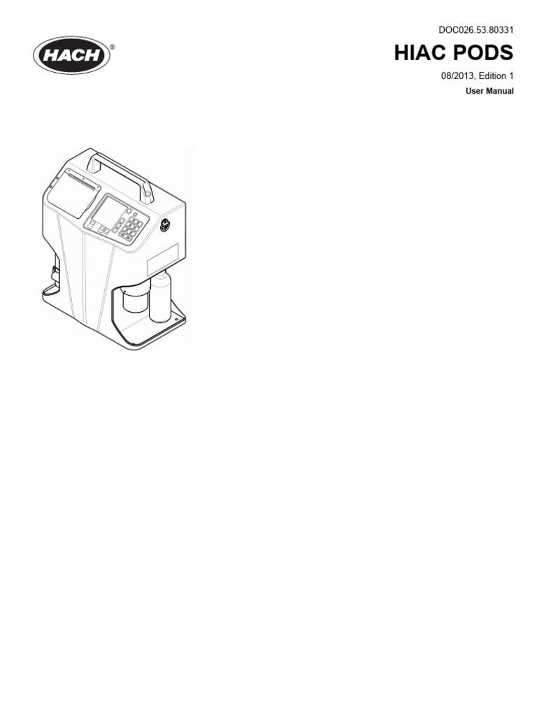HIAC PODS User Manual 2013 | PDF | Electromagnetic Interference