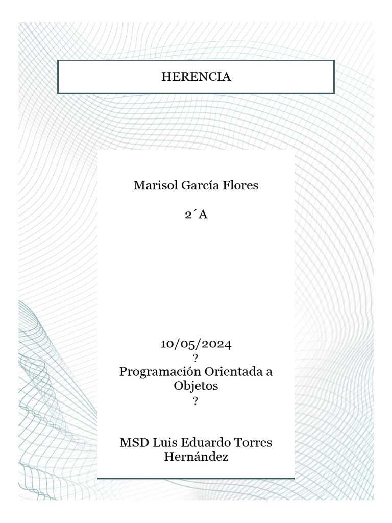 HERENCIA | PDF | Constructor (Programación Orientada a Objetos) | Programación