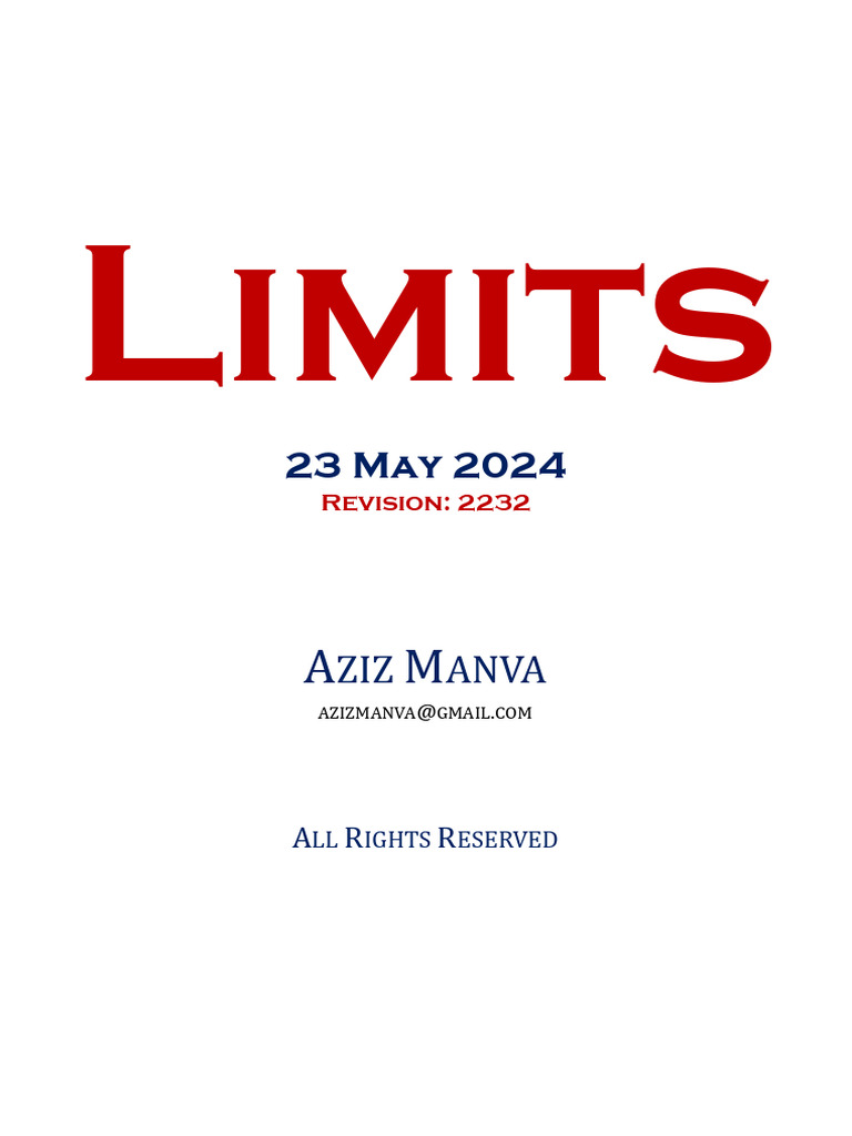 C01 Limits | PDF | Derivative | Function (Mathematics)