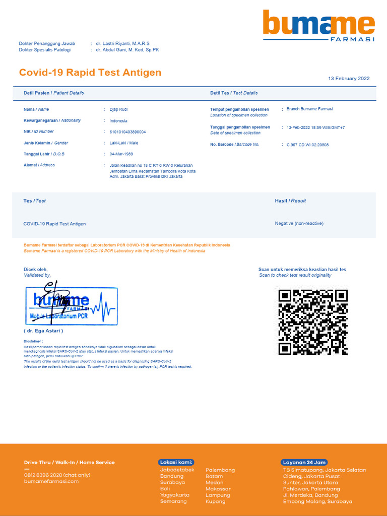 COVID-19 Antigen Test Result | PDF
