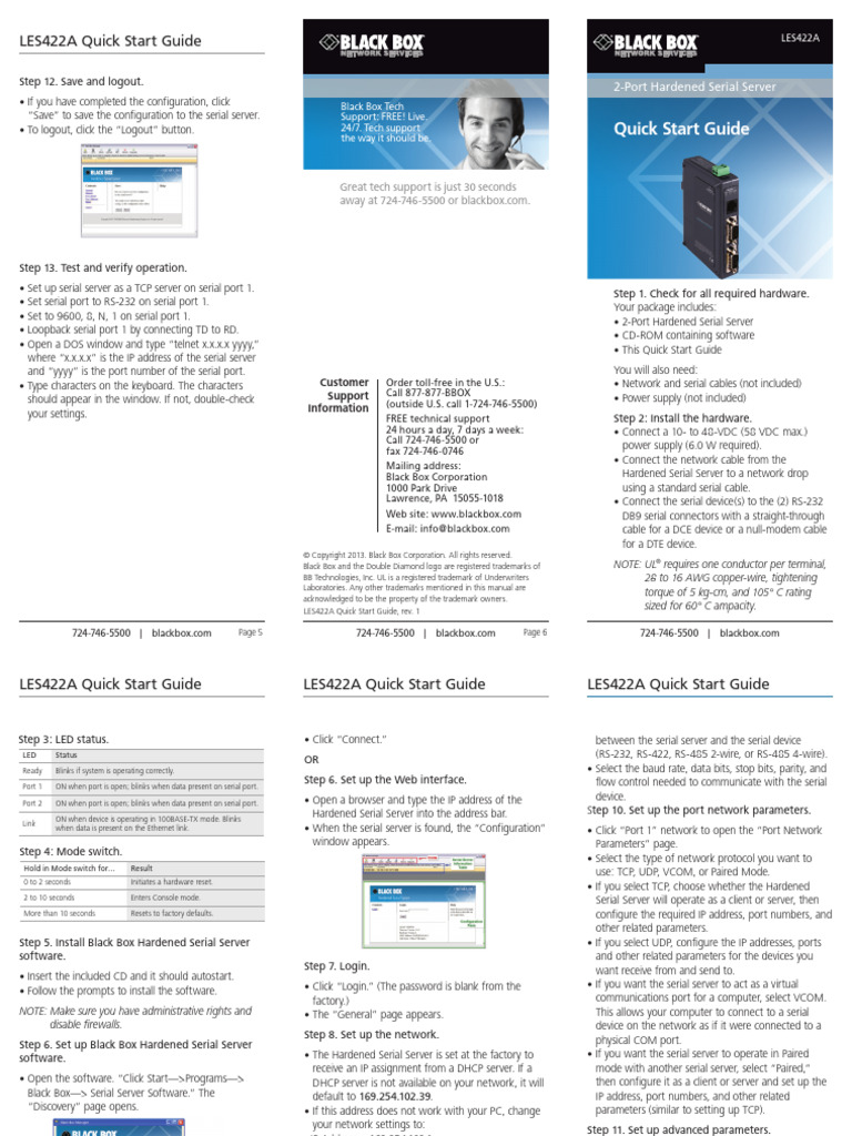 LES422A_QSG_rev1 | Download Free PDF | Port (Computer Networking) | Computer Network