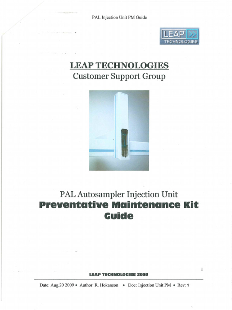 PAL Injection Unit Preventative Maintenance Guide | PDF