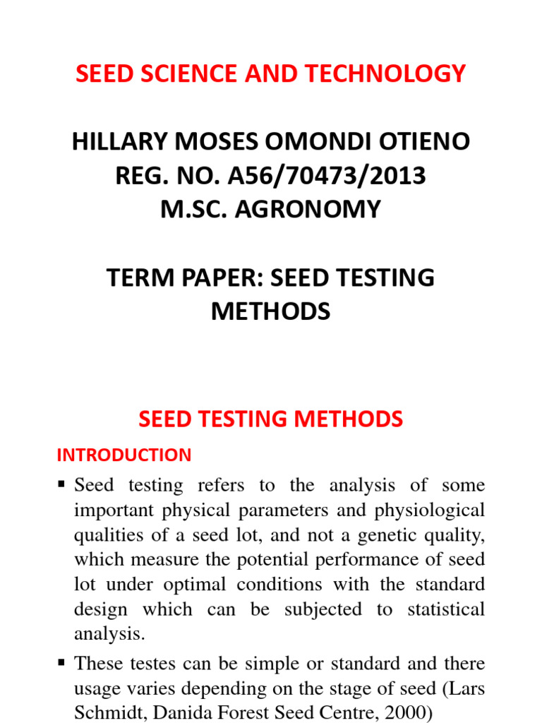 Seed Science and Technology | PDF | Seed | Germination