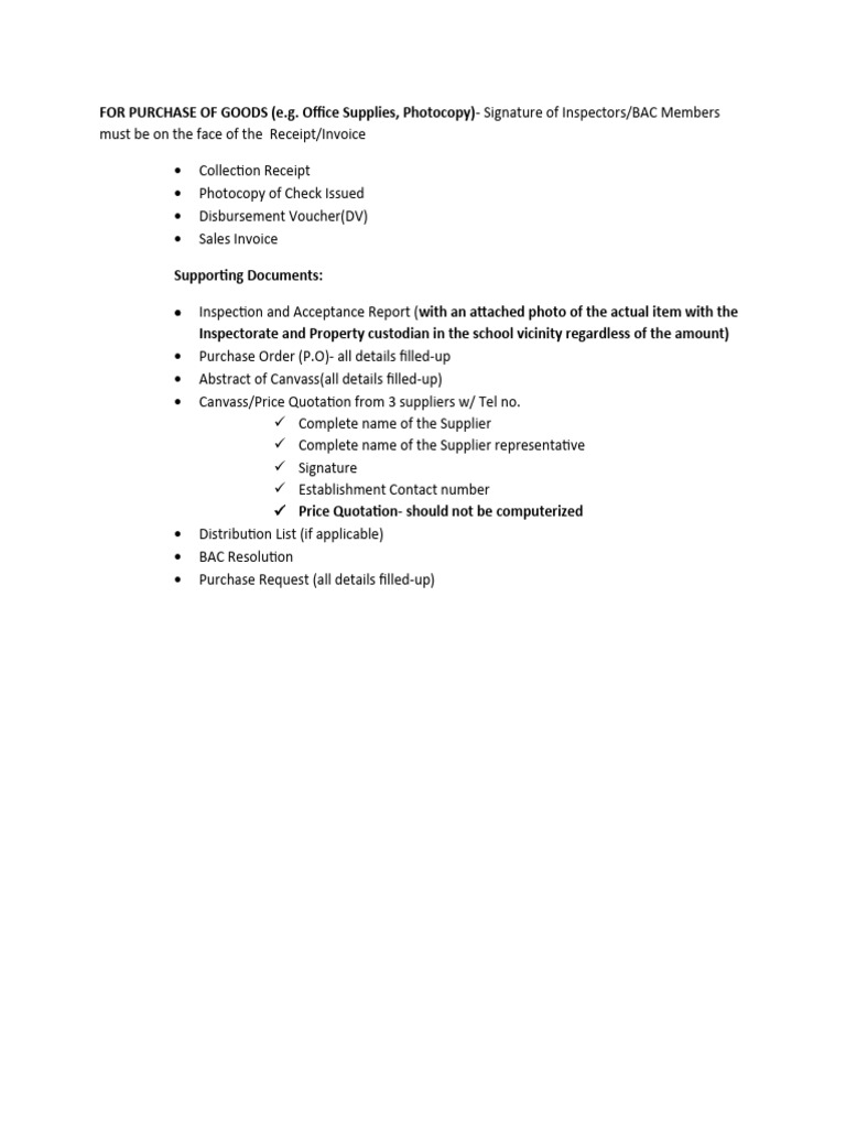 List of Checklist | PDF | Receipt | Invoice