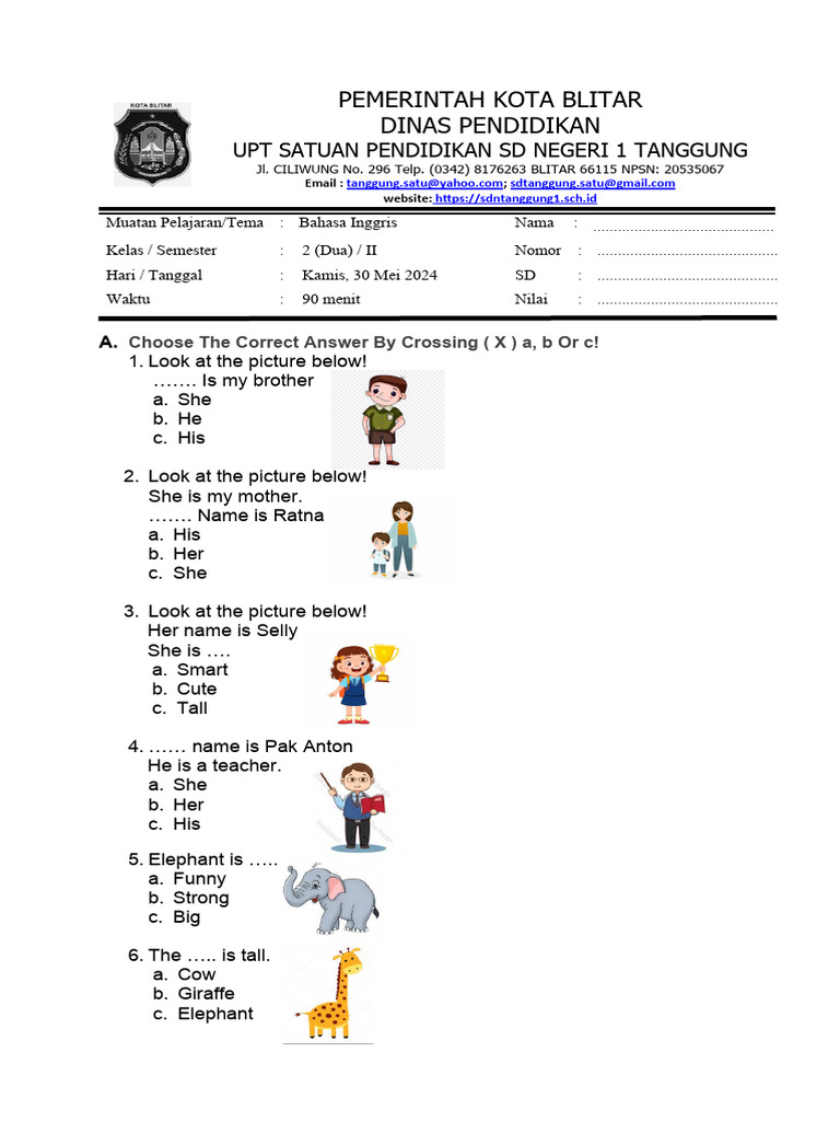 Soal Sas B Inggris Kelas 2 Sem 2 Pdf Poultry Cuisine