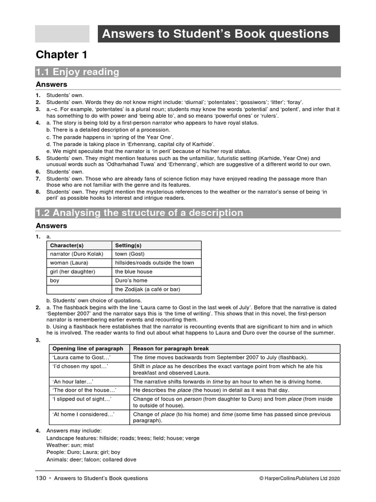 Stage 9 Answers to the Student's Book questions (1) | Download Free PDF | Sentence (Linguistics ...