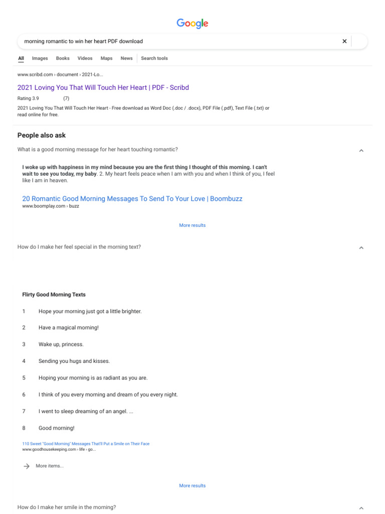 Morning Romantic To Win Her Heart PDF Download - Google Search | PDF