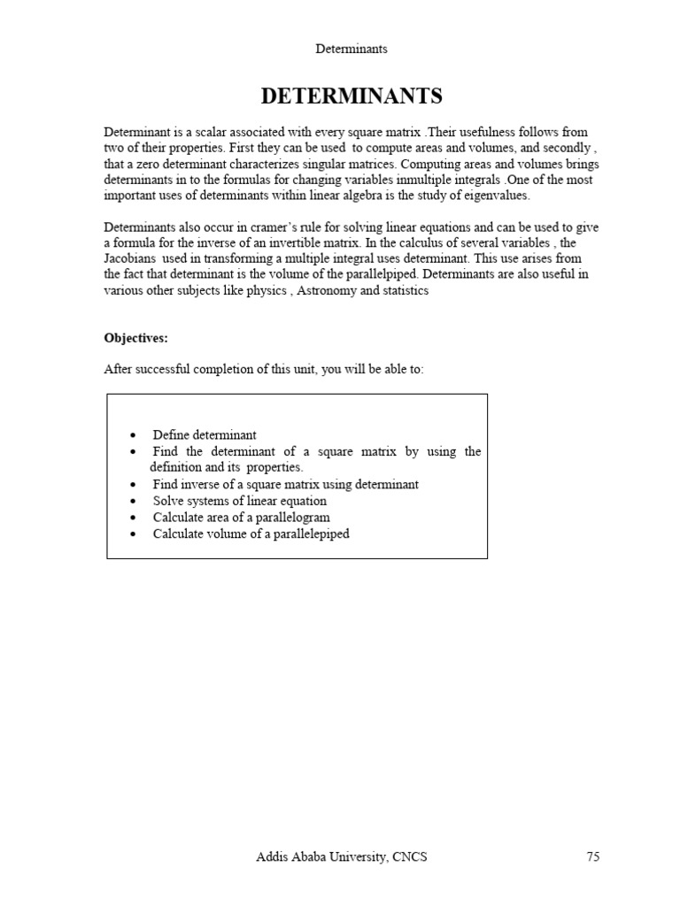 Determinants | PDF | Determinant | Matrix (Mathematics)