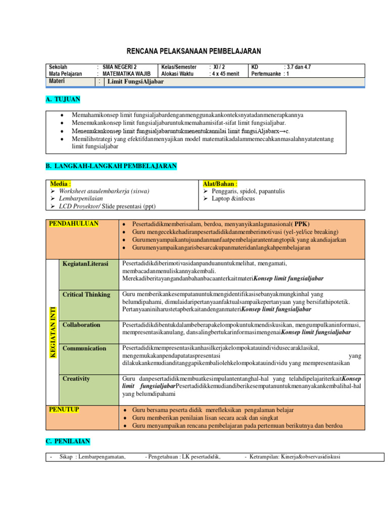 RPP Dan Asesmen Penilaian | PDF