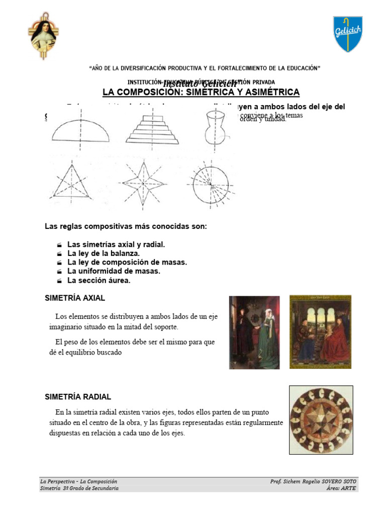 FICHA LA COMPOSICION SIMETRICA Y ASIMETRICA-Clases | PDF | Simetría ...