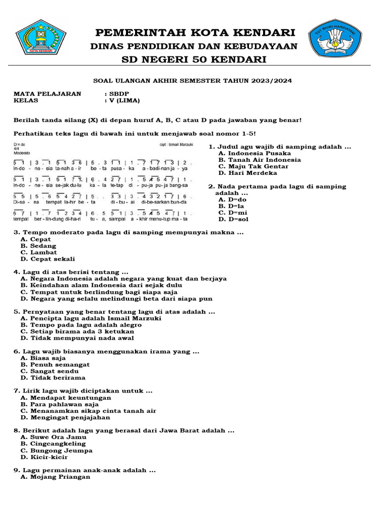PAT Kelas 5 SBDP | PDF