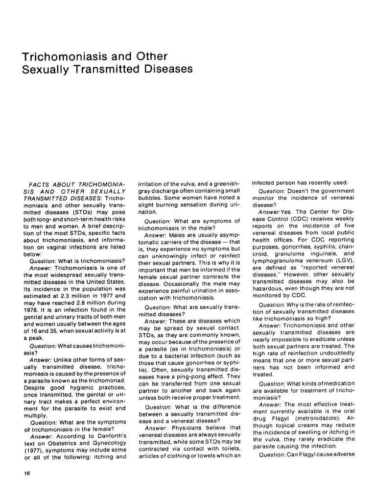 1979-trichomoniasis-and-other-sexually-transmitted-diseases | PDF | Sexually Transmitted ...