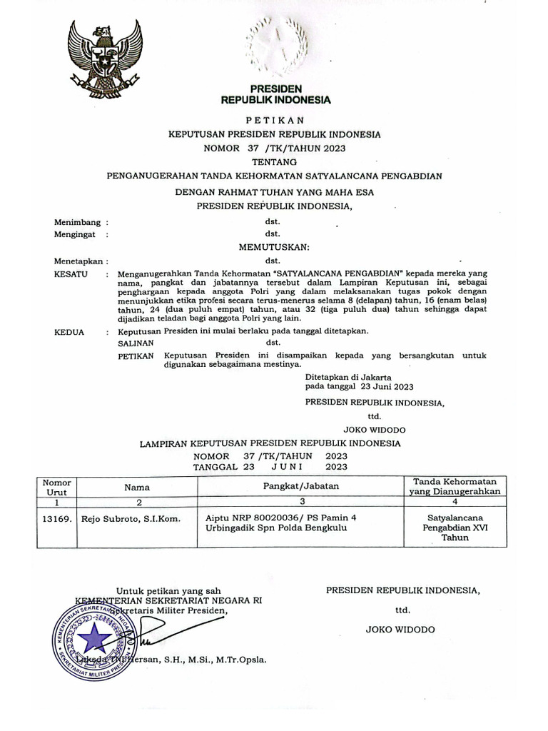 Satya Lencana 16 | PDF