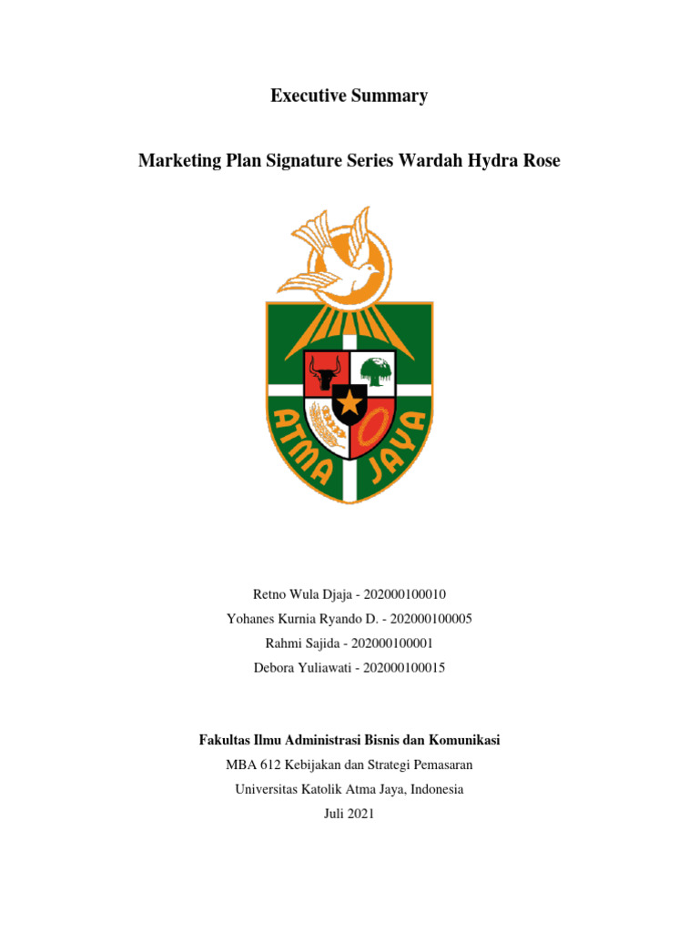 Marketing Plan Wardah Hydra Rose PDF | PDF | Ilmu Sosial