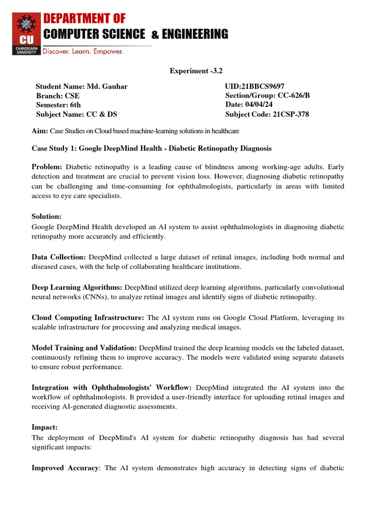 Computer Science & Engineering: Department of | PDF | Personalized Medicine | Artificial ...