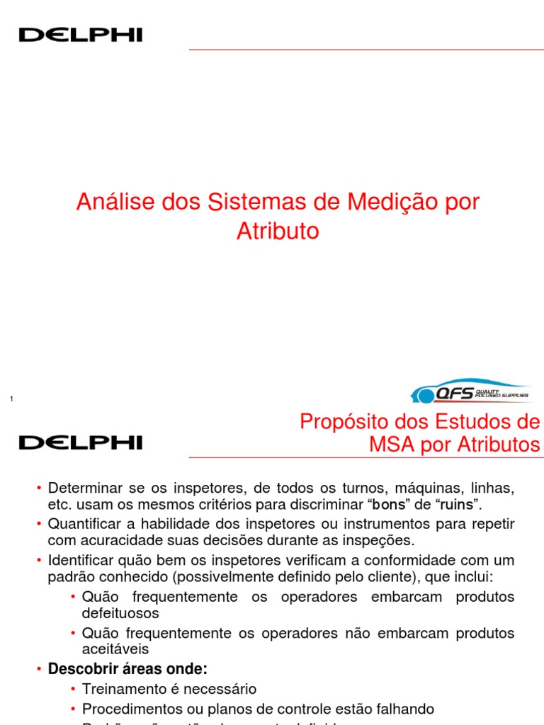 MSA - Atributos | PDF | Estatísticas | Tomada de decisões