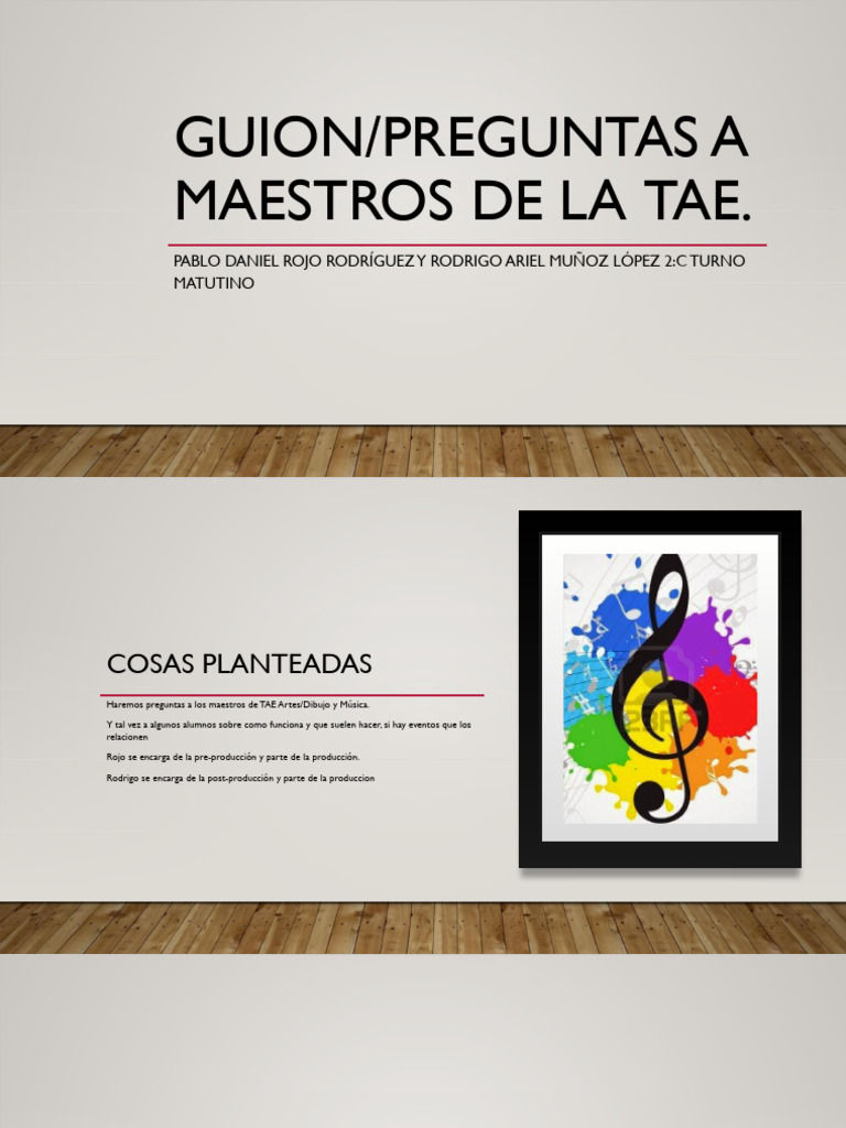 Guion, Pre Produccion y planteacion de entrevista, Pablo Daniel Rojo ...