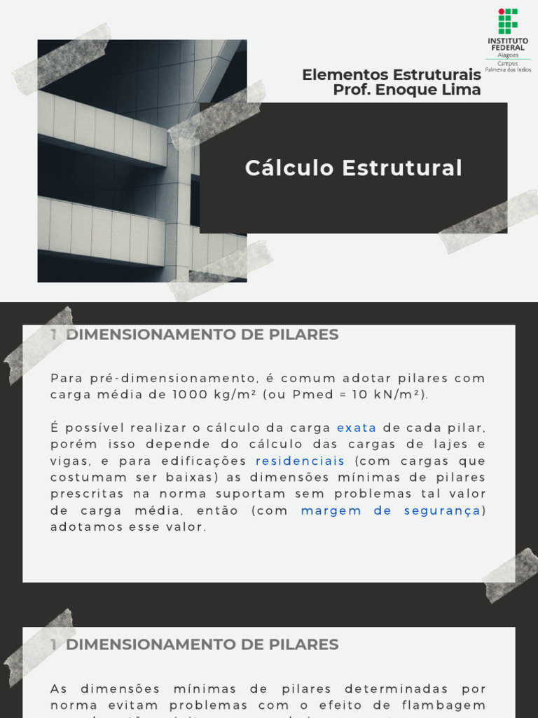 Aula 02 - Cálculo Estrutural | PDF | Flambagem | Viga